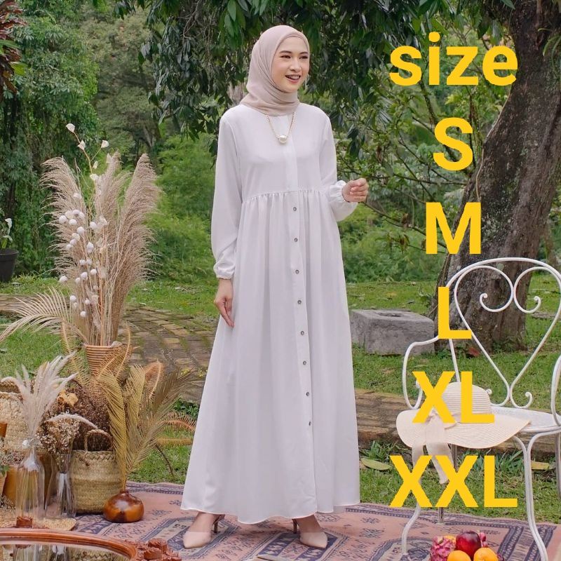 PUTIH Nayara Latest Plain White Robe Dress 2020 Latest White Robe Umrah ...