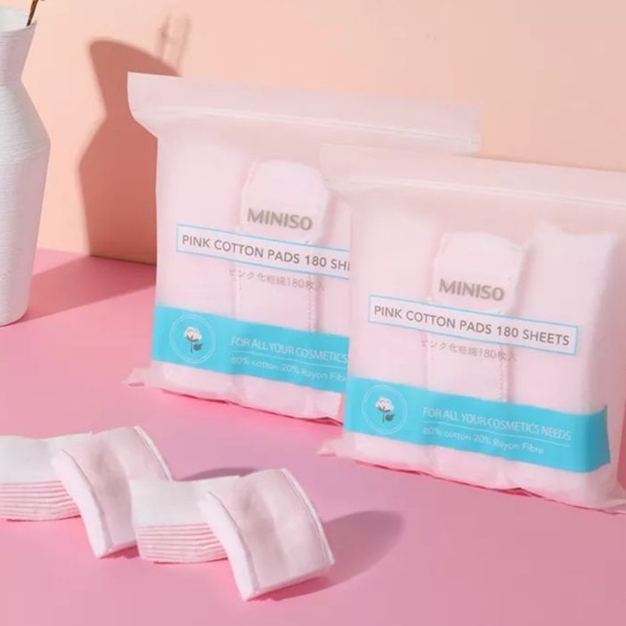 PINK COTTON PADS 180 SHEETS by Miniso | Shopee Philippines