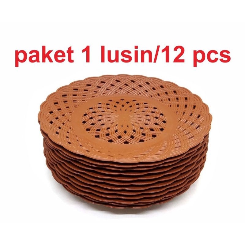 Dozens of plastic rattan plates (12 pcs) | Shopee Philippines