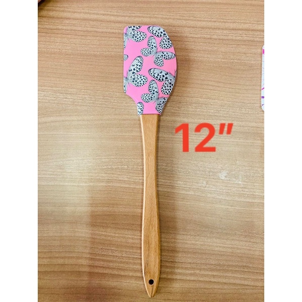 Silicone Spatula Wooden Handle Cute Printed design Spatula Baking ...