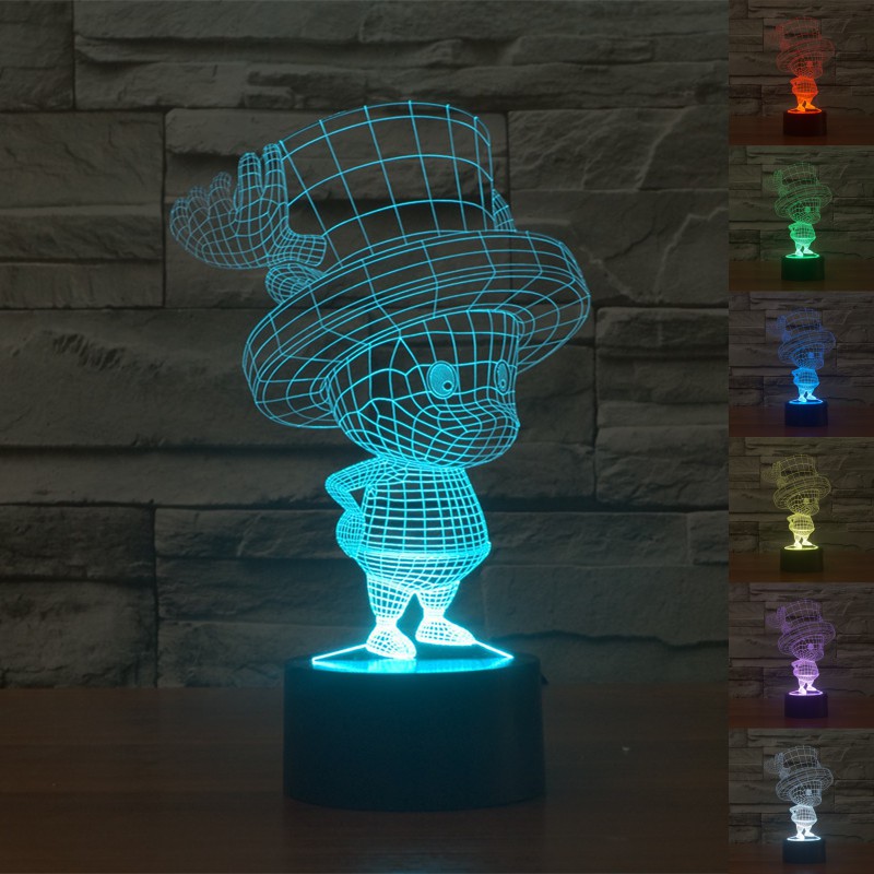 One Piece 3D Night Light 7 Colors Chopper USB LED Table Lamp | Shopee ...