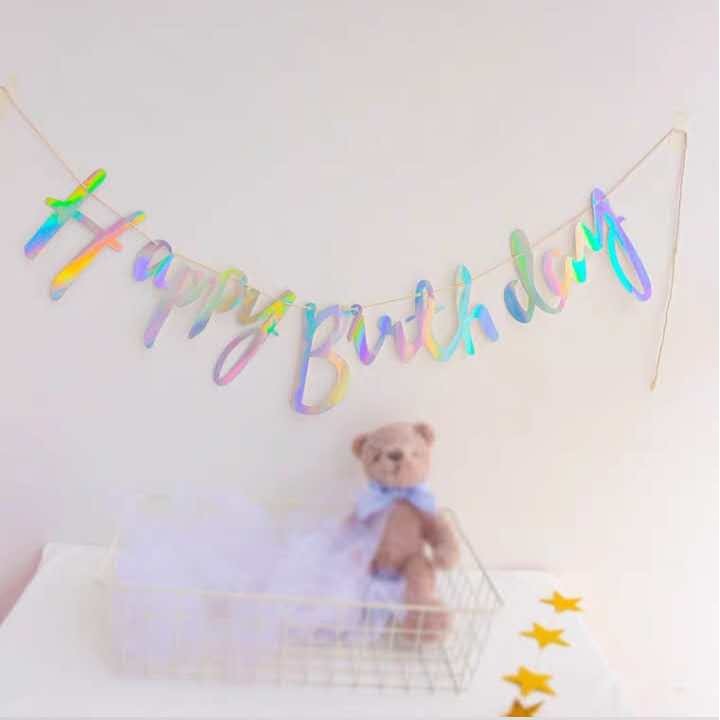 Handwrite gilding Happy birthday letters conjoined party decoration ...