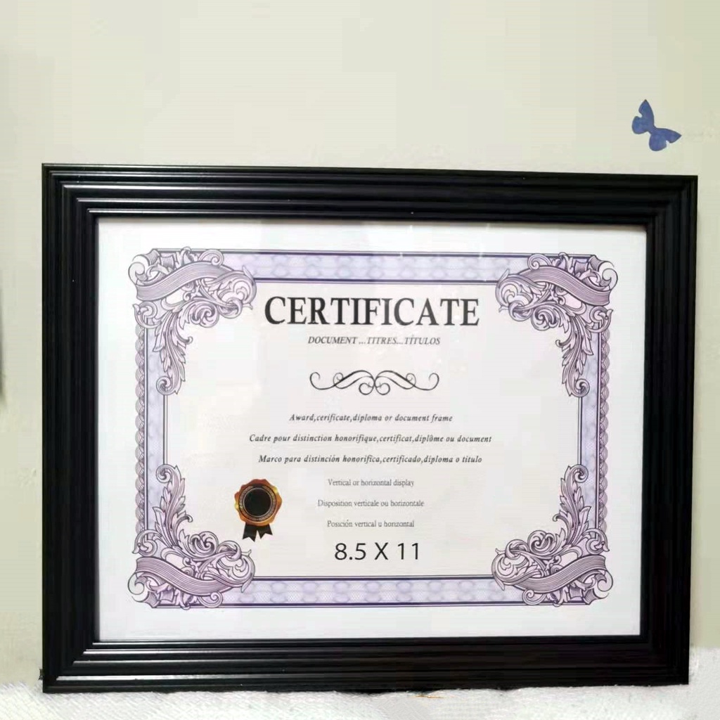 PVC BLACK CERTIFICATE FRAME SIZE A4 / 8.5*11 inches Photo frame ...