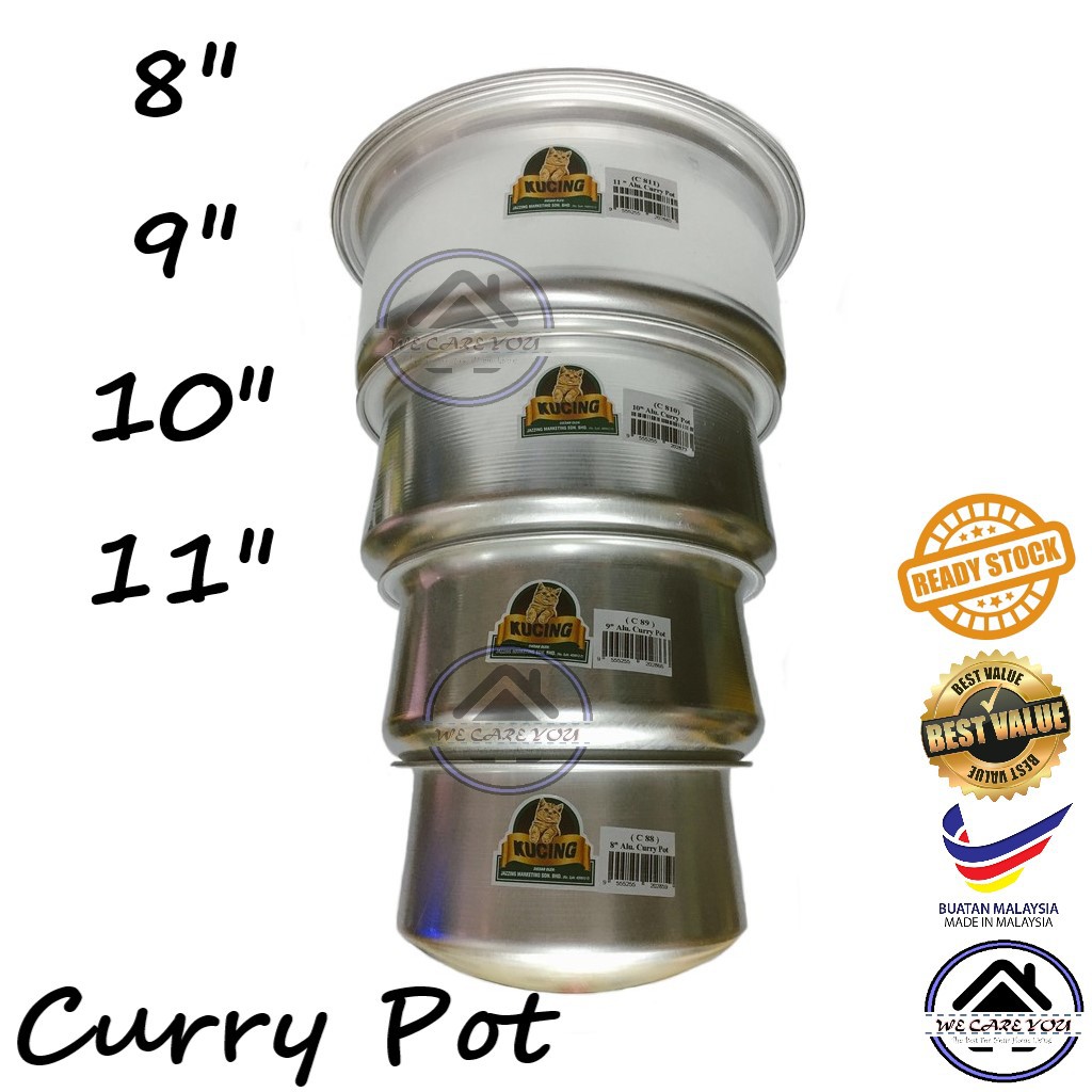 Aluminium Curry Pot 8'' 9'' 10'' 11'' (4 PCS) 4 in 1 kari pot periuk ...