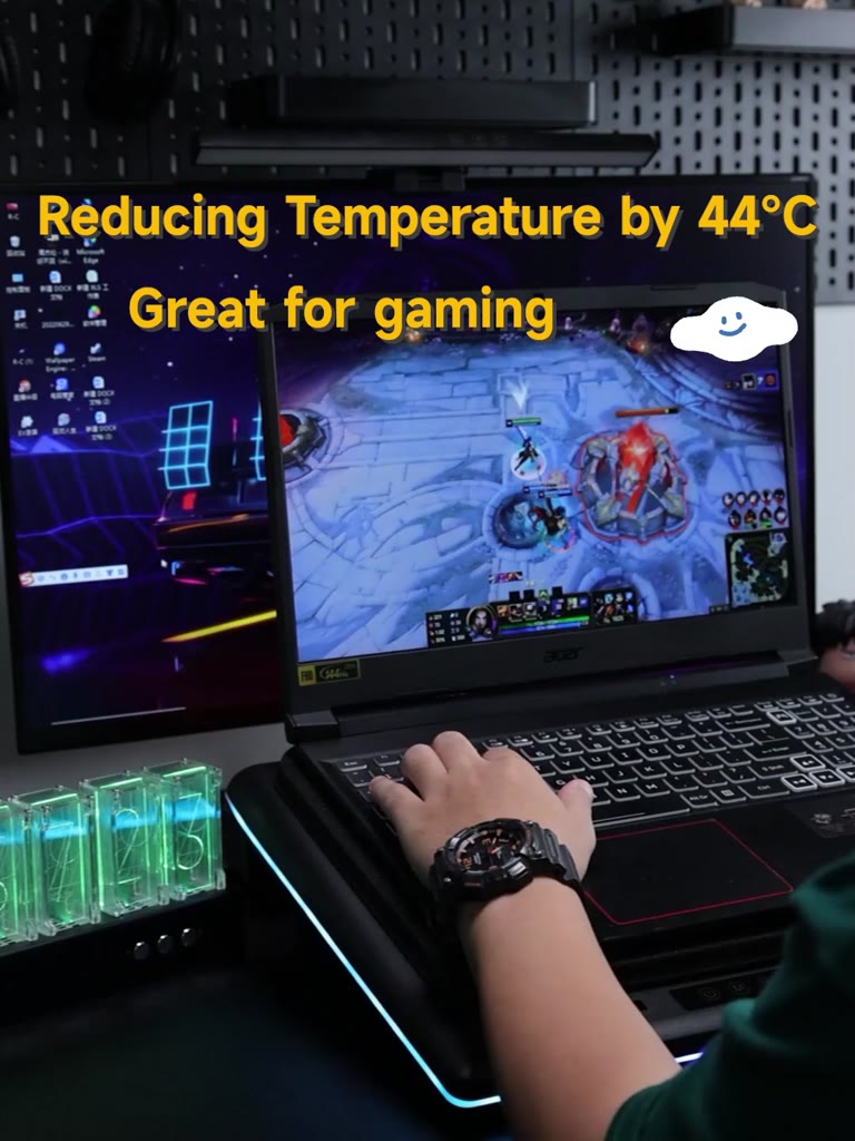 Llano V12 Powerful Turbo-Fan (2800 RPM) RGB Laptop Cooler with ...