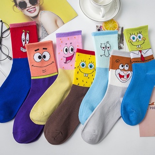 Women Socks Cute Cartoon Socks Sponge Bob Patrick Stokin Korean Ins ...