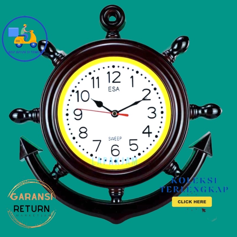 Unique Ship Anchor Wall Clock/Ship Steering Wheel | Shopee Philippines