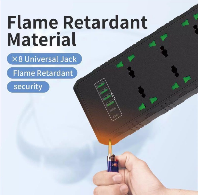 Tb-T28 3.1A 3000w Universal Power Socket Extension With 8 Ac Sockets, 4 ...