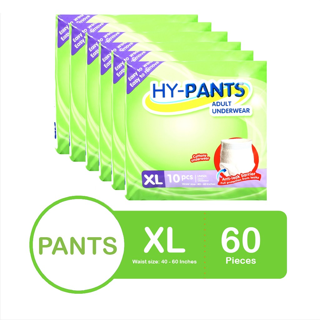 Hy-Pants Adult Underwear Extra Large 10's x 6 Packs | Shopee Philippines