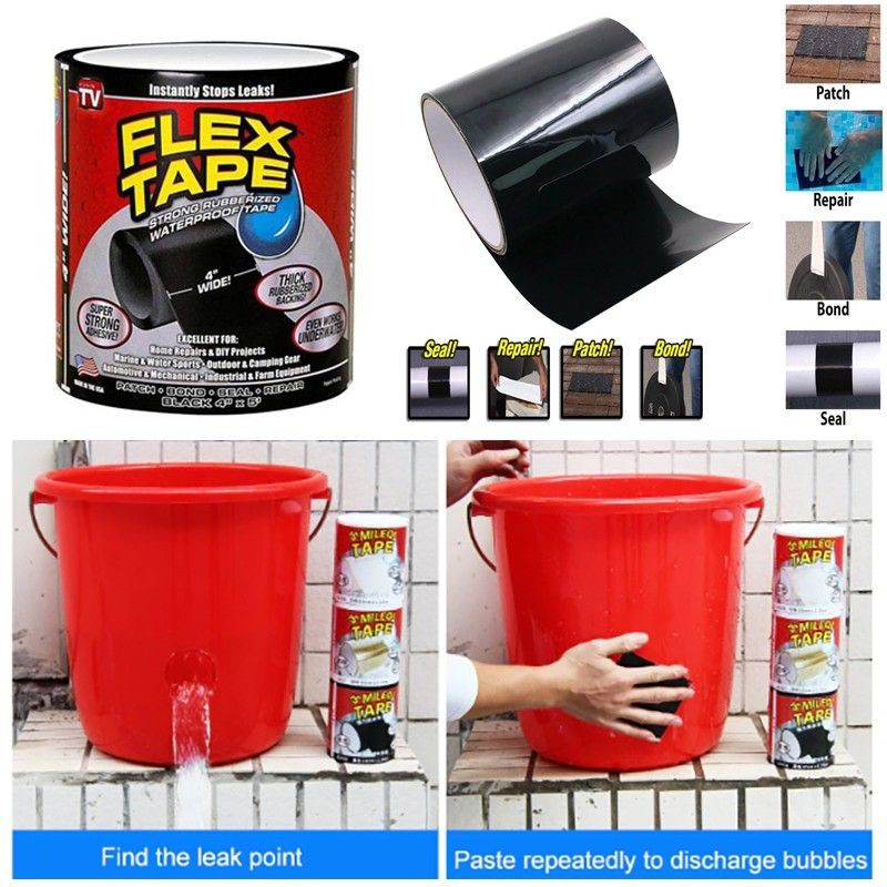 FLEX TAPE 4" X 1.5M MAGIC INSULATION SUPER STRONG WATERPROOF TAPE ...