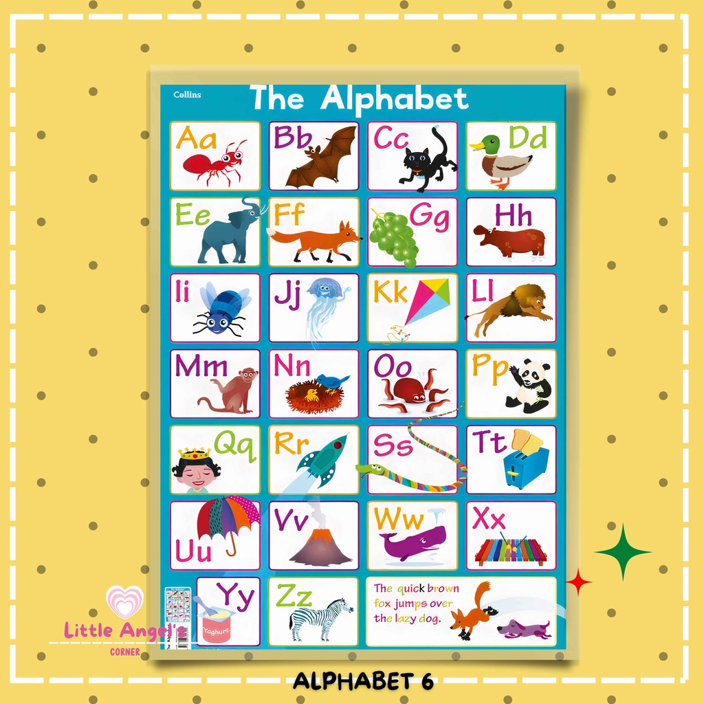 ALPHABET EDUCATIONAL CHARTS (A4 LAMINATED ) | Shopee Philippines