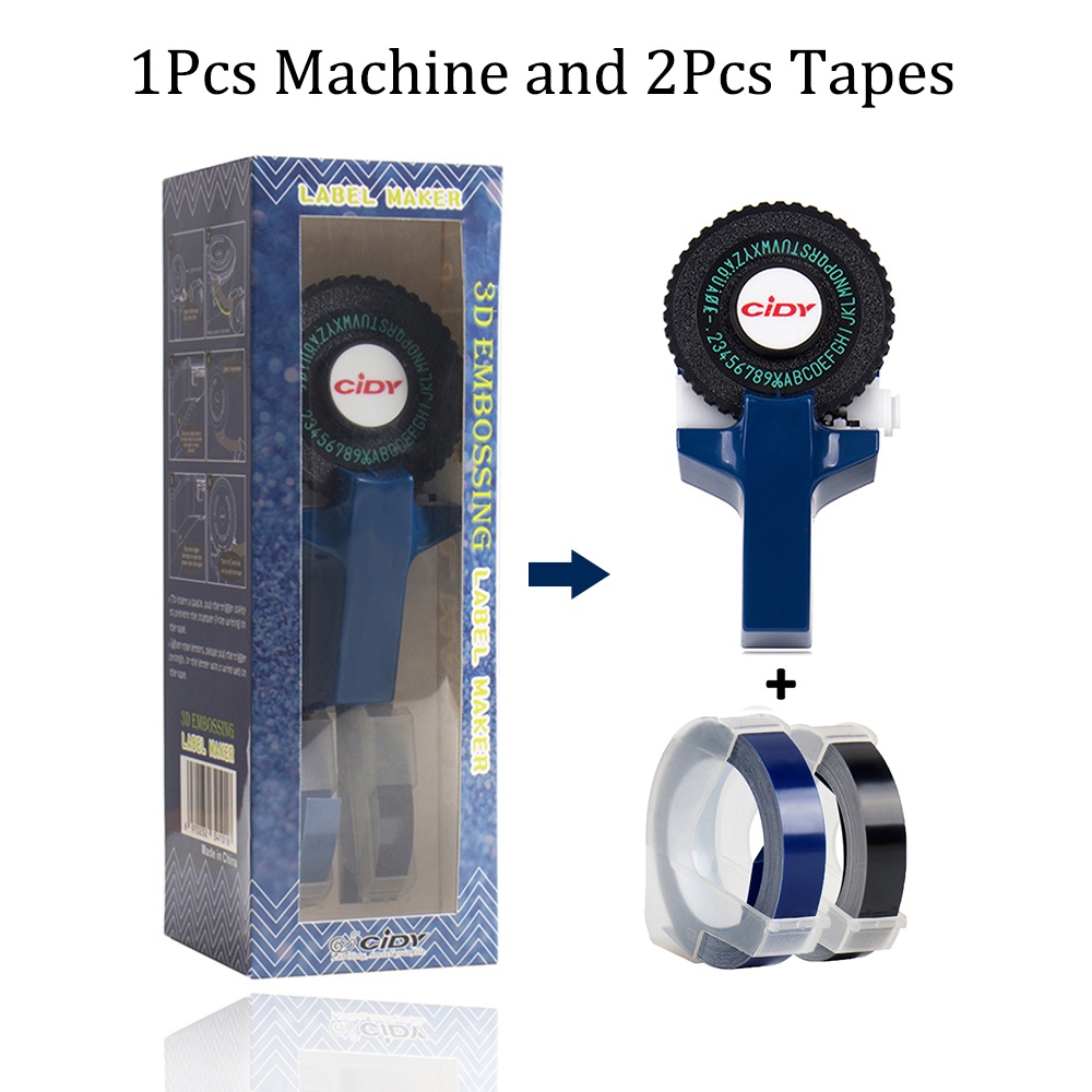 COD DIY Manual Embossing Label maker 3D 9mm embossing label tape fit ...