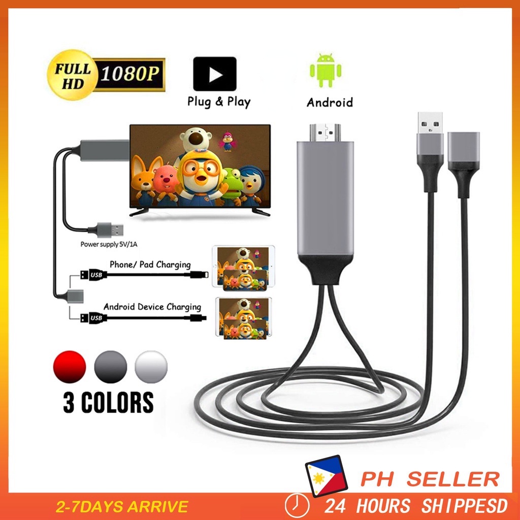 1M Phone To TV Universal Cable Android&Phone 1080P HD HDMI To TV ...