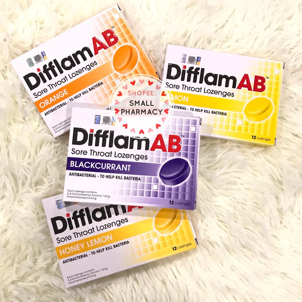 DIFFLAM AB LOZENGES 12pcs (Blackcurrant / Lemon / Orange) | Shopee ...