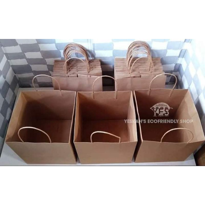 Cake paper bags / L10xW10xH10 inches / 10pcs /170gsm | Shopee Philippines