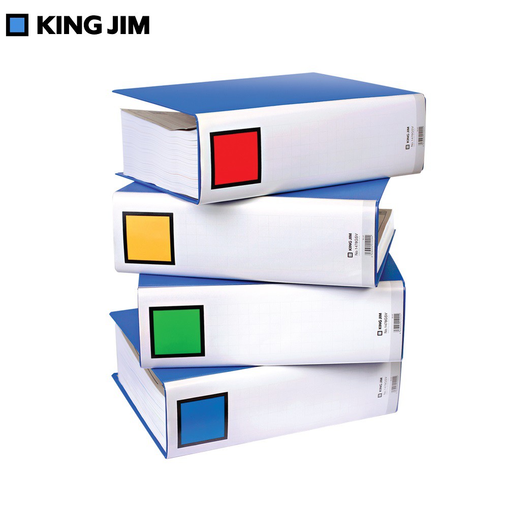 KING JIM KING FILE SUPER DOTCH TUBE FILE - 5 / 8 / 10CM - A4 - BLUE ...