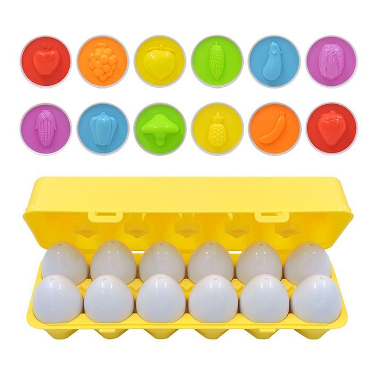 Color shape Matching Eggs Toy Montessori Matching Colour Smart Learning ...
