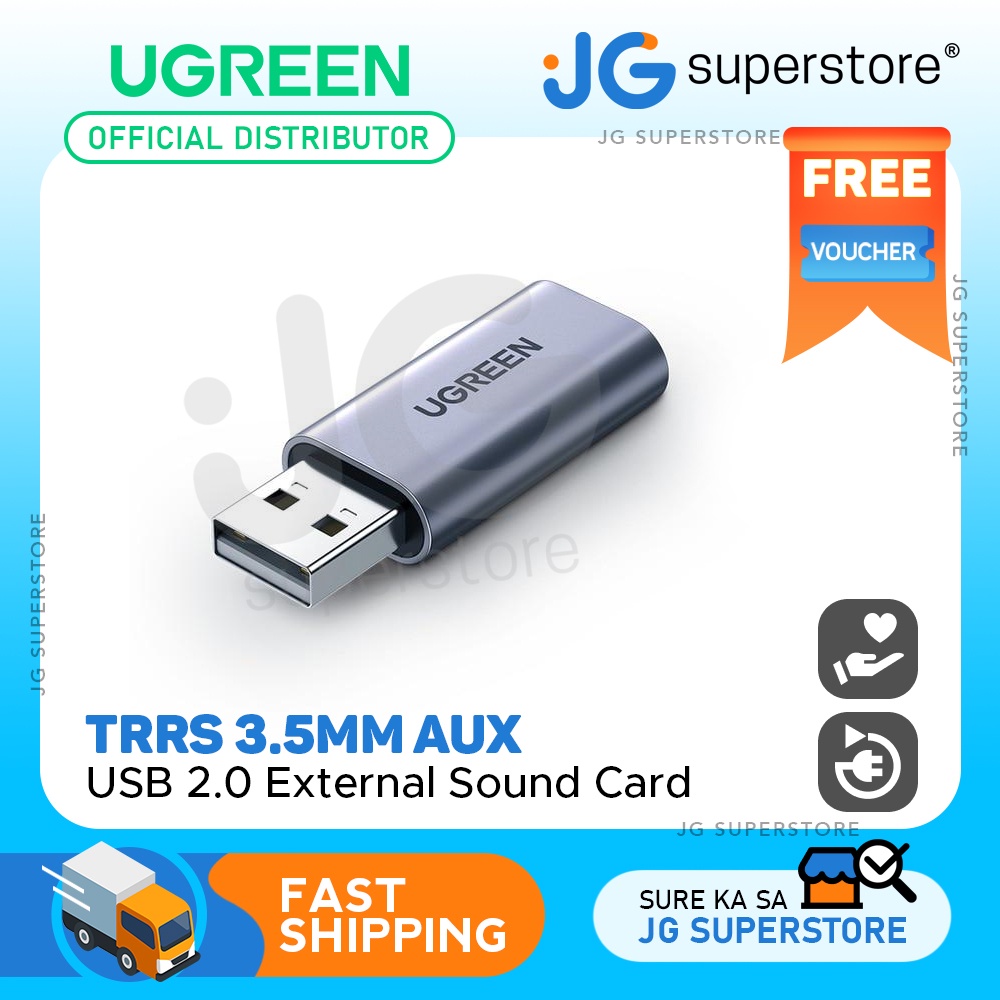 UGREEN USB 2.0 to 3.5mm AUX Port External Sound Card Adapter for TRRS Interface Devices | 80864 ...
