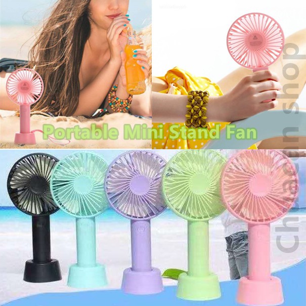 Portable Handheld Mini Stand Fan Desktop Cooling Office | Shopee ...