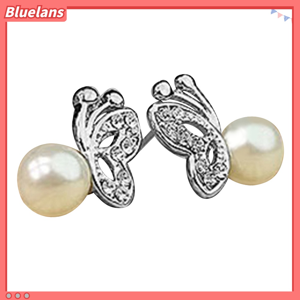 Bluelans Women Lovely Cute Sweet Rhinestone Butterfly Faux Pearl ...