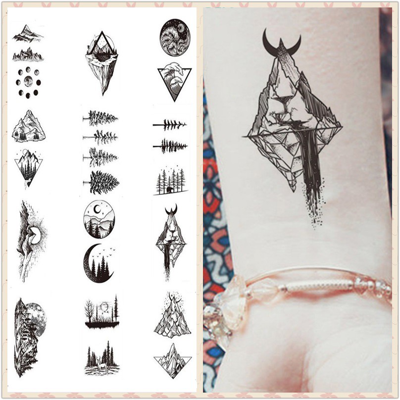 12 different Sheets /lot Waterproof Cool Nature Temporary Tattoos ...