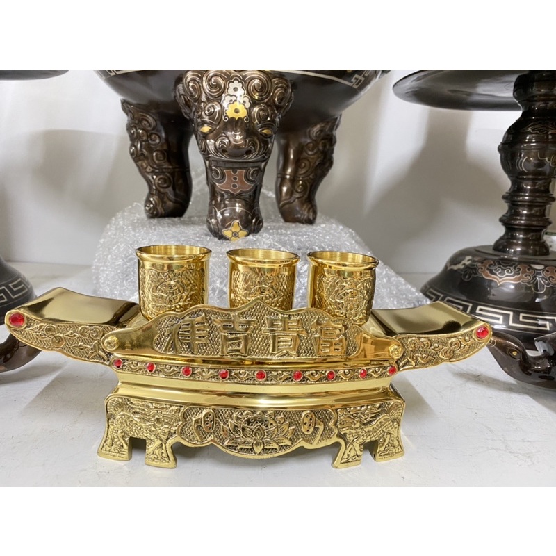 Bronze altar water tray, 3-cup pure copper water tray | Shopee Philippines