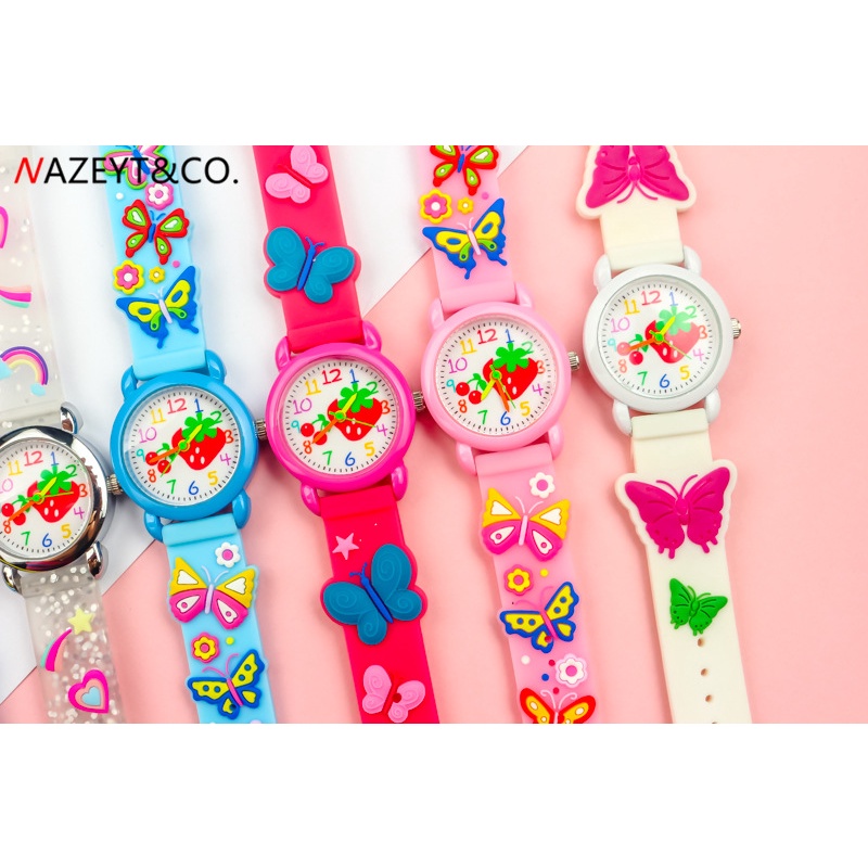 3D Silicone Electronic na Relo ng mga Bata Cute na Cherry Strawberry ...