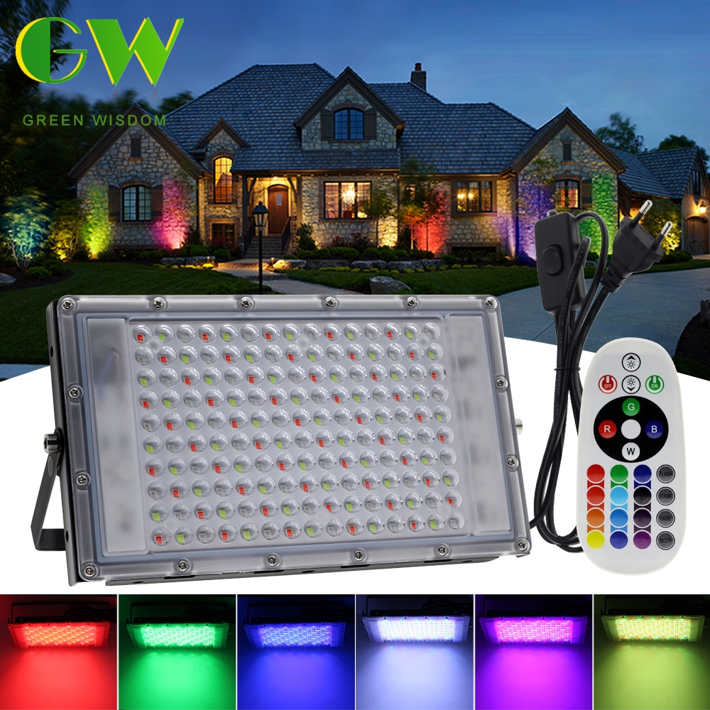 LED RGB Spotlight 150W IP65 Outdoor Floodlight AC220V RGB Feflector ...
