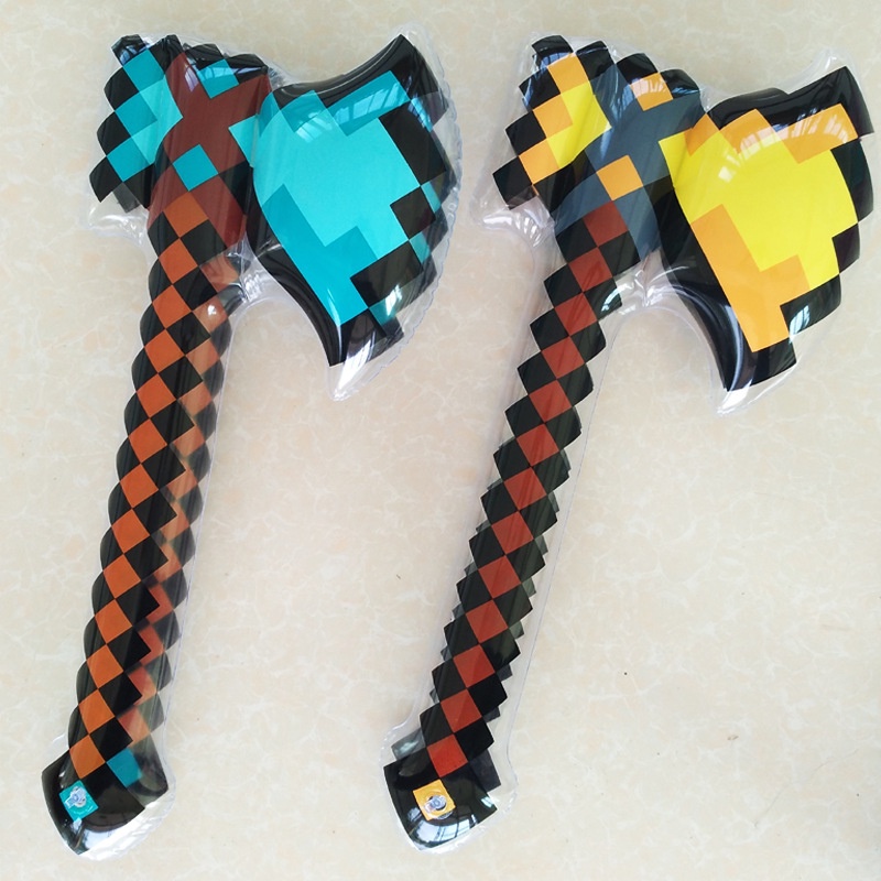 Game Minecraft Inflatable Toy Axe Blue Toy Action Figure Toys Kids ...