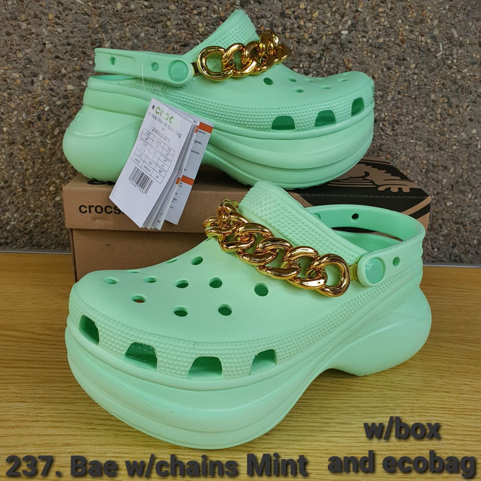 ONHAND Crocs 237. Classic Bae Clog with Chain Mint Authentic Vietnam | Shopee Philippines