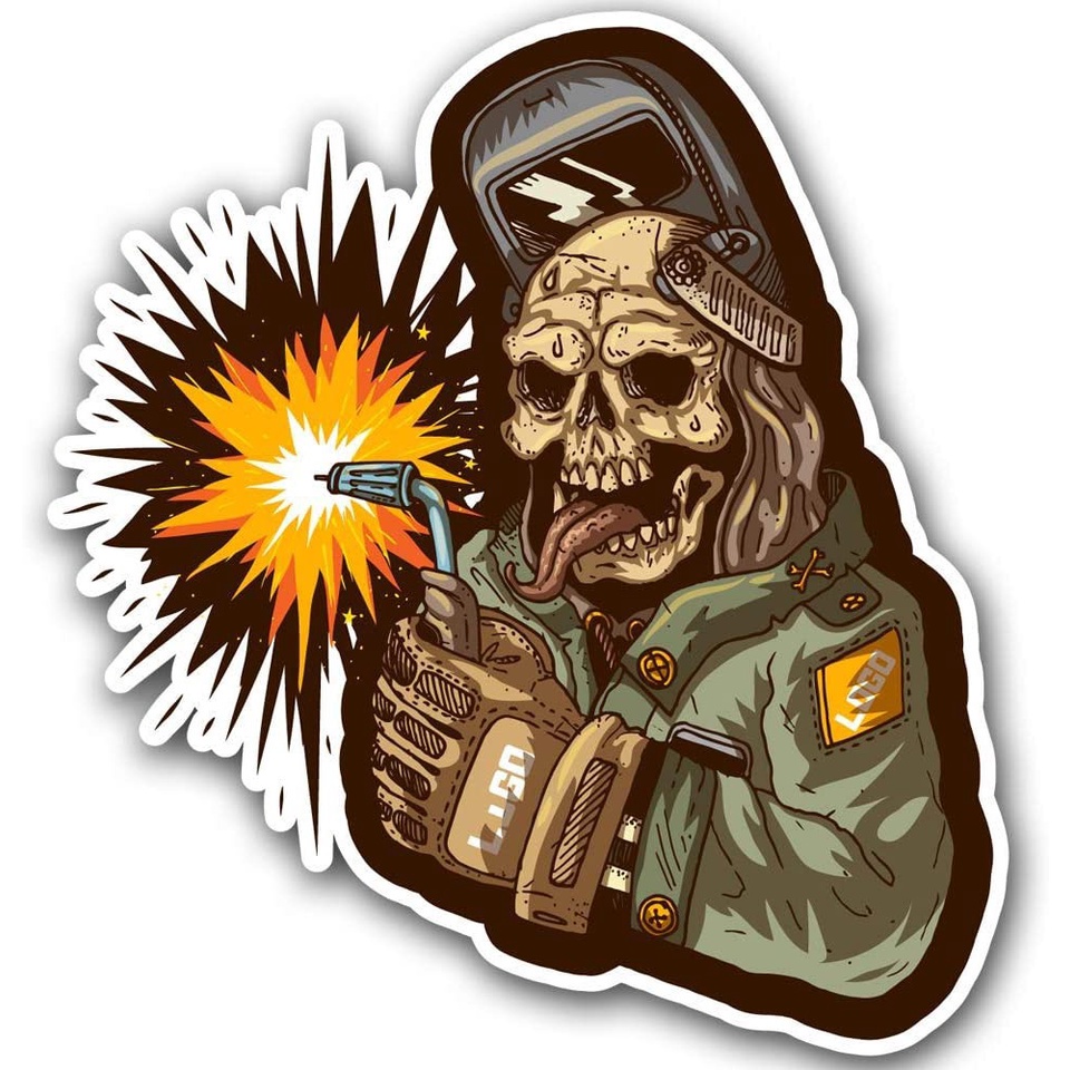 Zombie Welder Hard Hat Welding Helmet Sticker Decal Toolbox car window ...