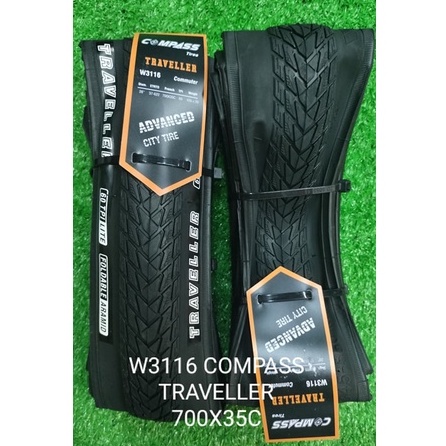 COMPASS BLACK TRAVELLER FOLDABLE TIRE 700X35C | Shopee Philippines