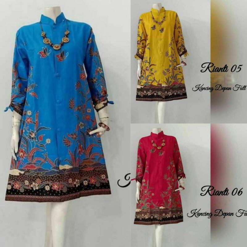 MODERN ZIPPER BATIK TUNIC TOP/FRONT BUTTONS/UGGUL JAYA BATIK TUNIC ...