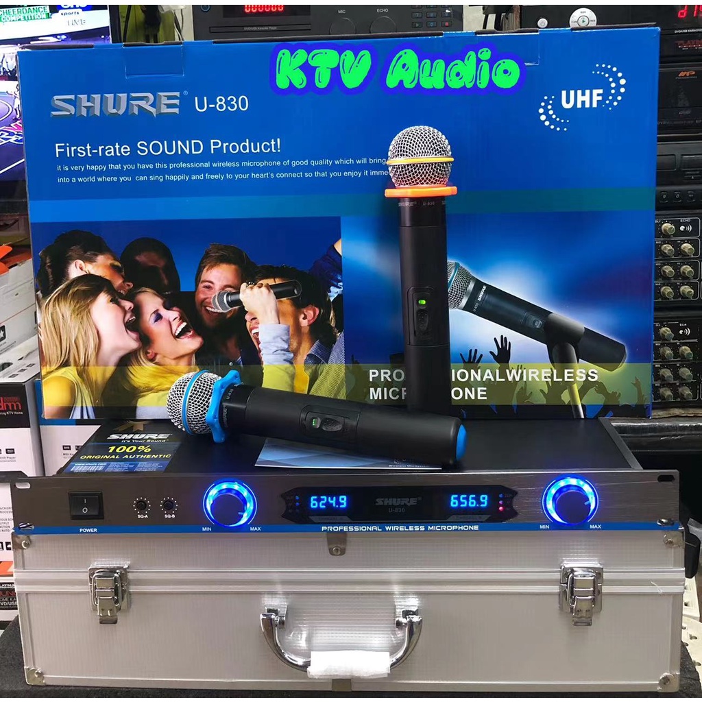 Shure UHF U830 Professional Microphone System with XLR input w/ silver ...