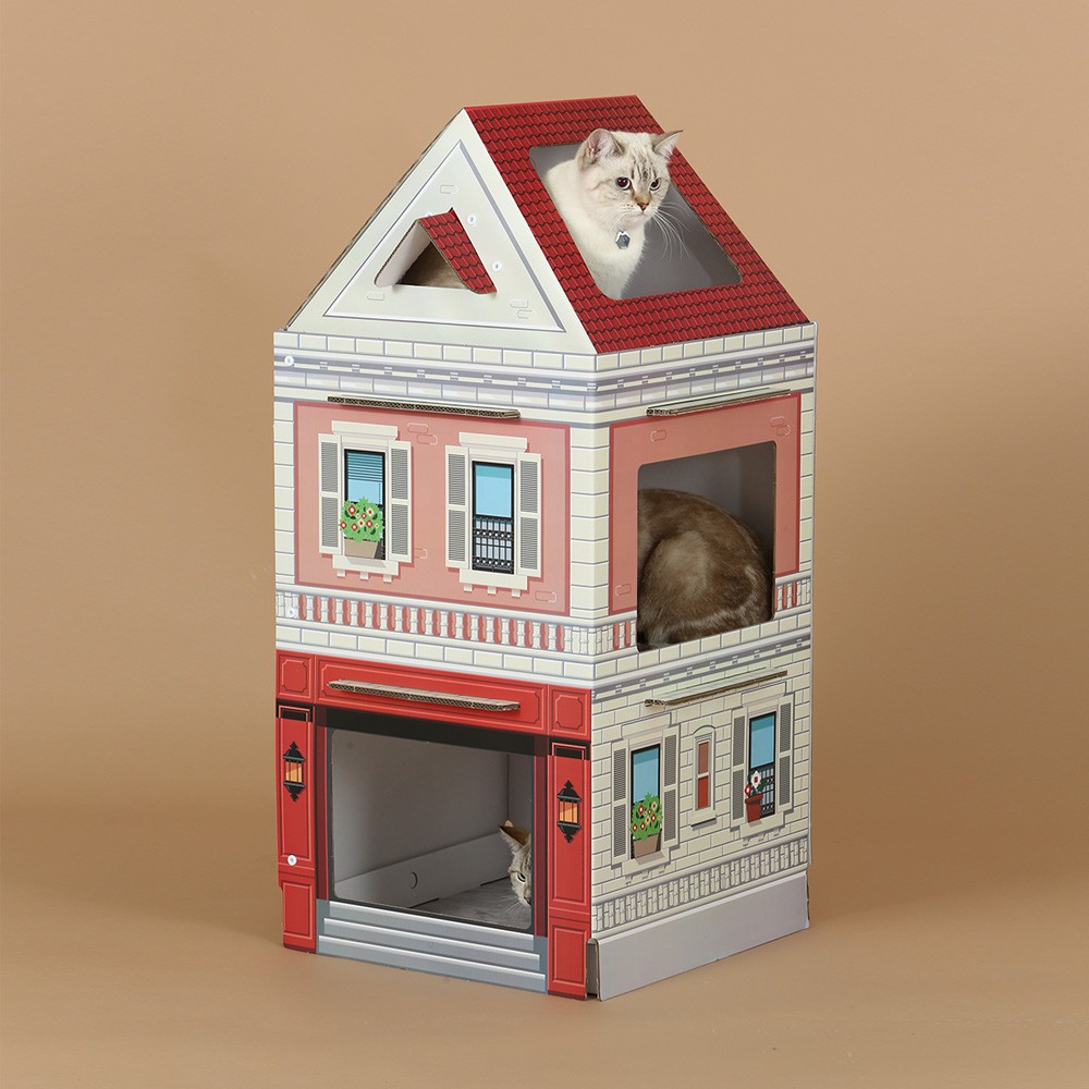 Kittenbox Cat House 3 Storey Condo With Roof Mansion Series | Shopee ...