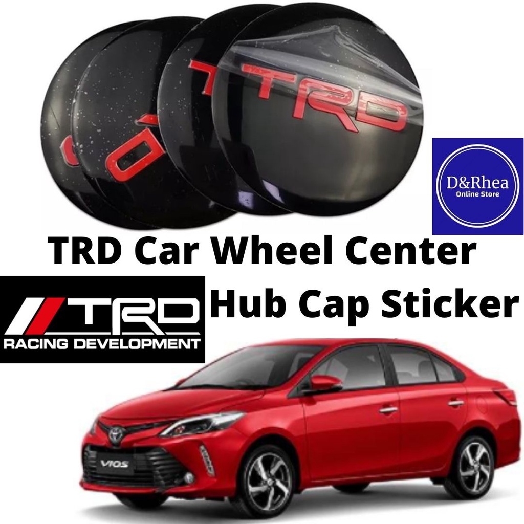 TRD Car Wheel Center Hub Cap Sticker Emblem 04 pcs 56mm TRD - TOYOTA | Shopee Philippines