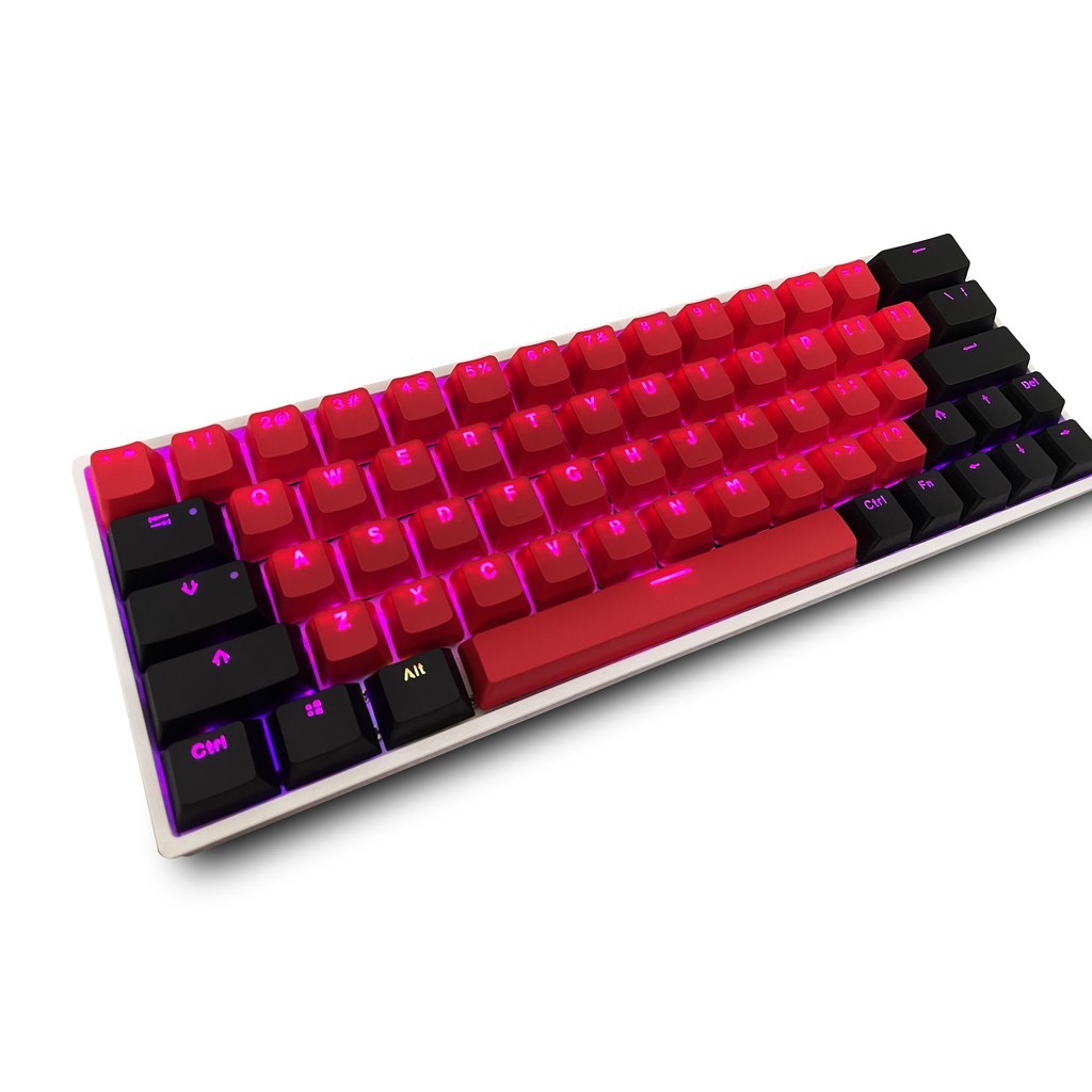 Red and black Keycaps,64 PBT Keys Keycaps Mechanical Keyboard Keycaps ...