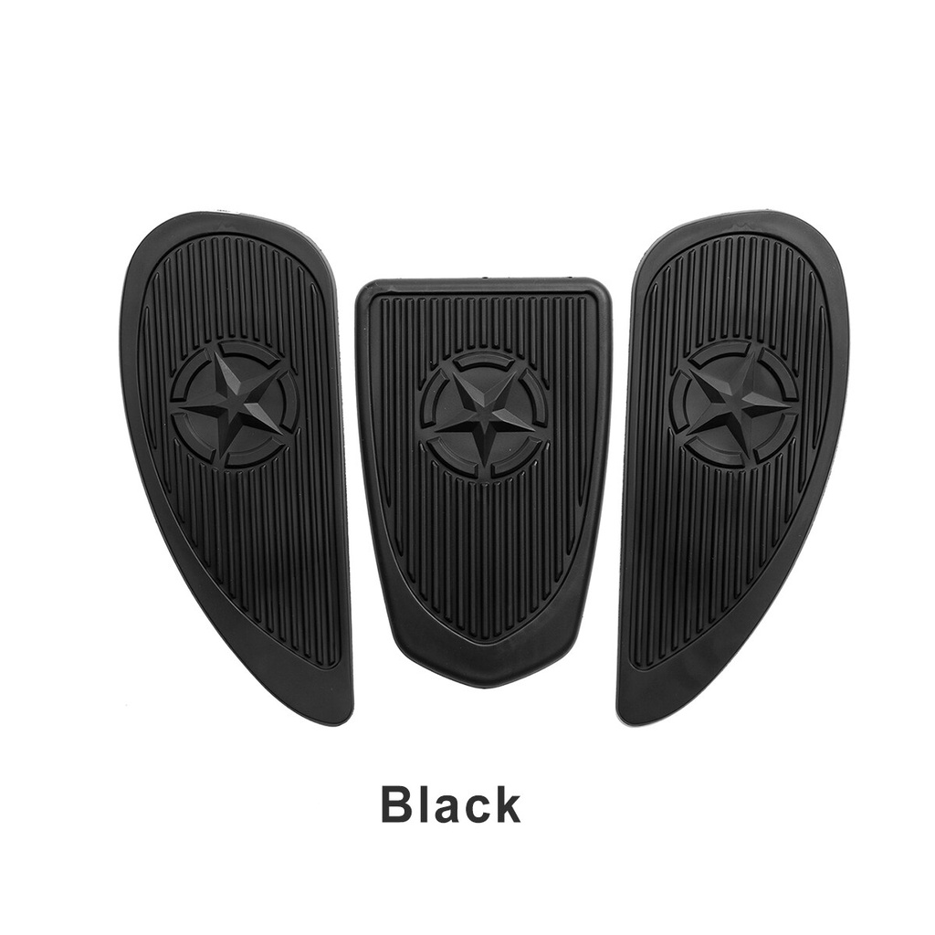3Pcs Retro Motorcycle Cafe Racer Gas Fuel Tank Rubber Sticker Protector ...