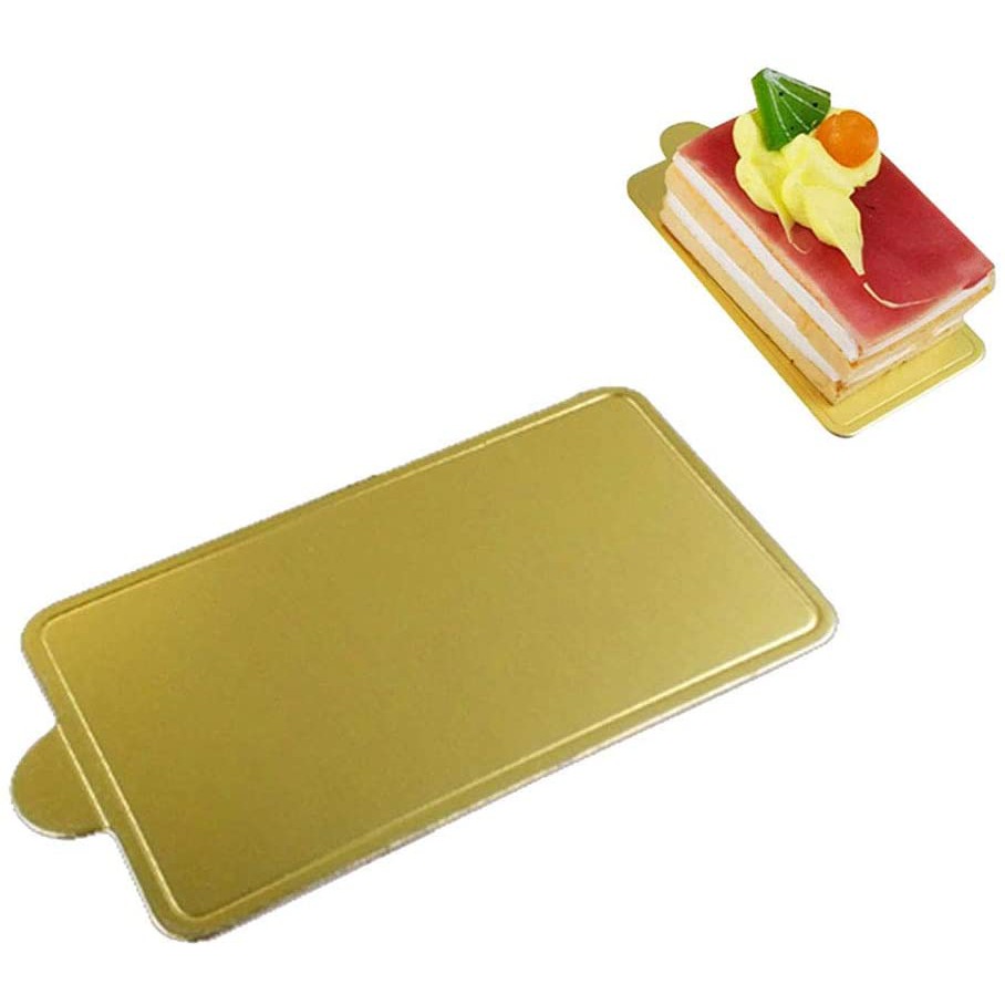 rectange 100-Pack Mini Cake Base Boards, Gold Mousse Cake Cardboard Set ...