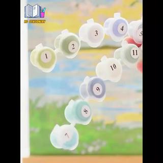 【Ready Stock】Digital Oil Paint By Numbers 20x 20cm Canvas Frame Number ...