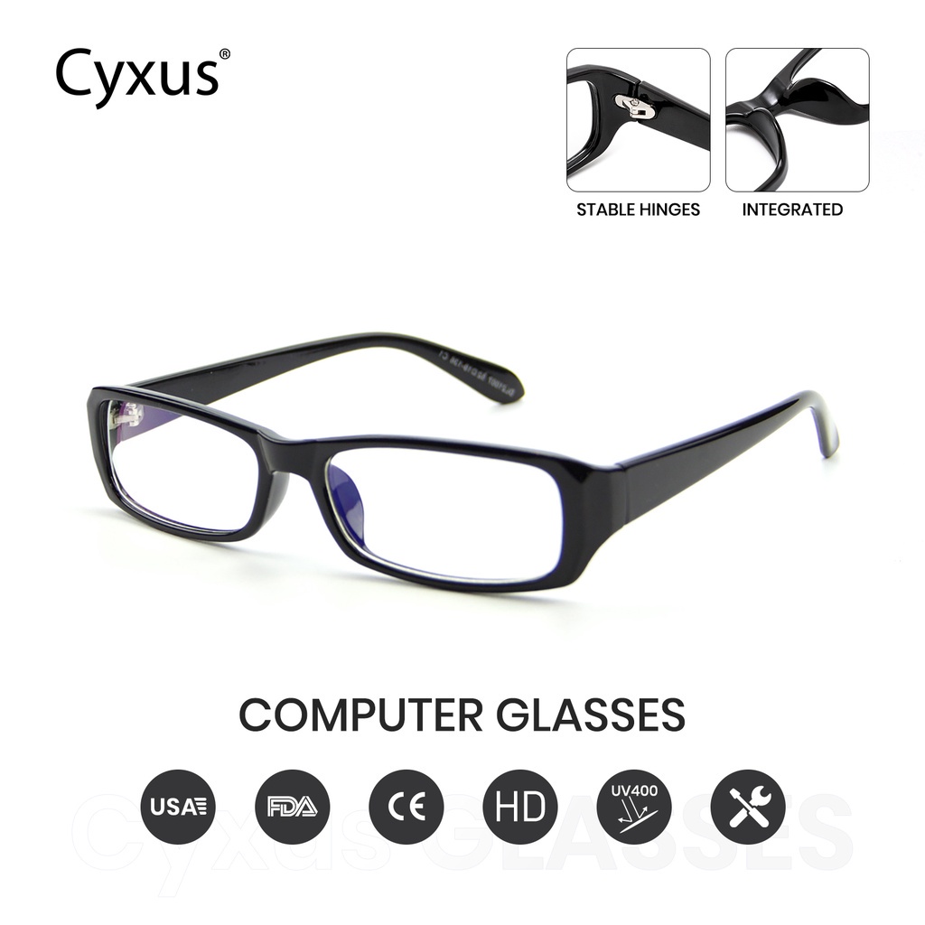 Cyxus Rectangle Business Style Computer Glasses Anti Eyestrain Block ...