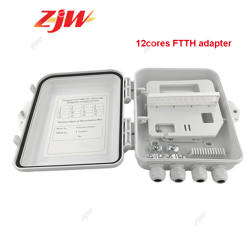 ZJW 1:8 Nap Box Fiber Optic PLC Splitter Box / 12 core FTTH adapter ...