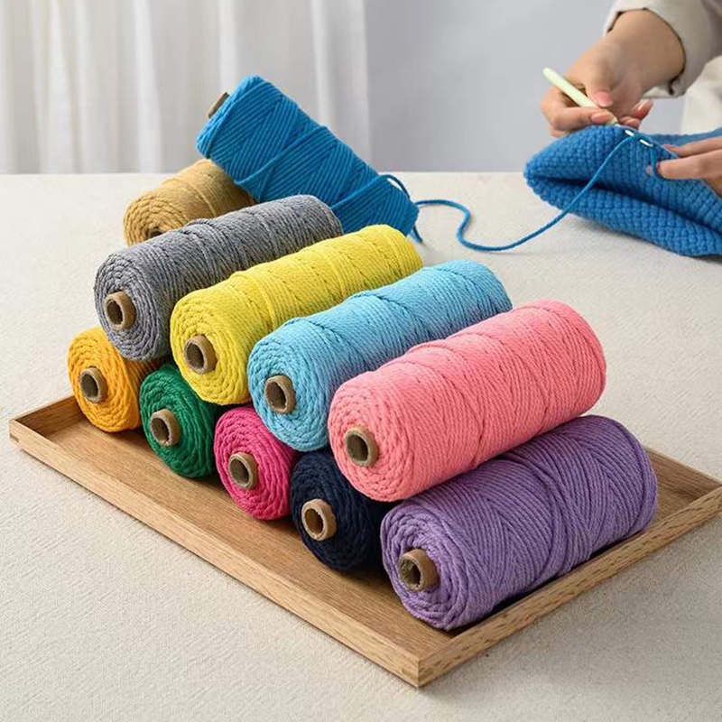 2mm Macrame Cord Cotton Macrame Rope Colorful Thread Cord Braided ...