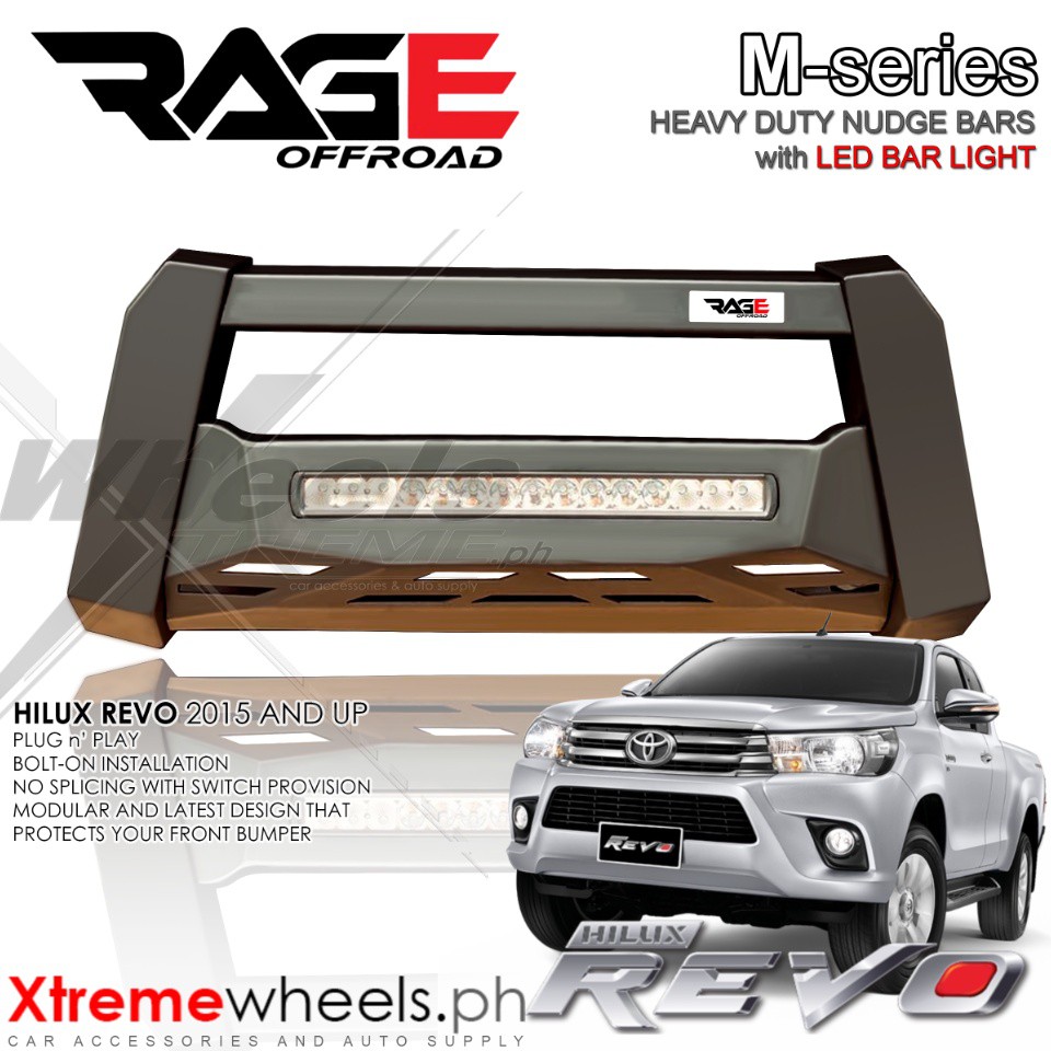 Toyota Hilux 2016-2025 RAGE M series BLACK MODULAR NUDGE BAR / BUMPER ...