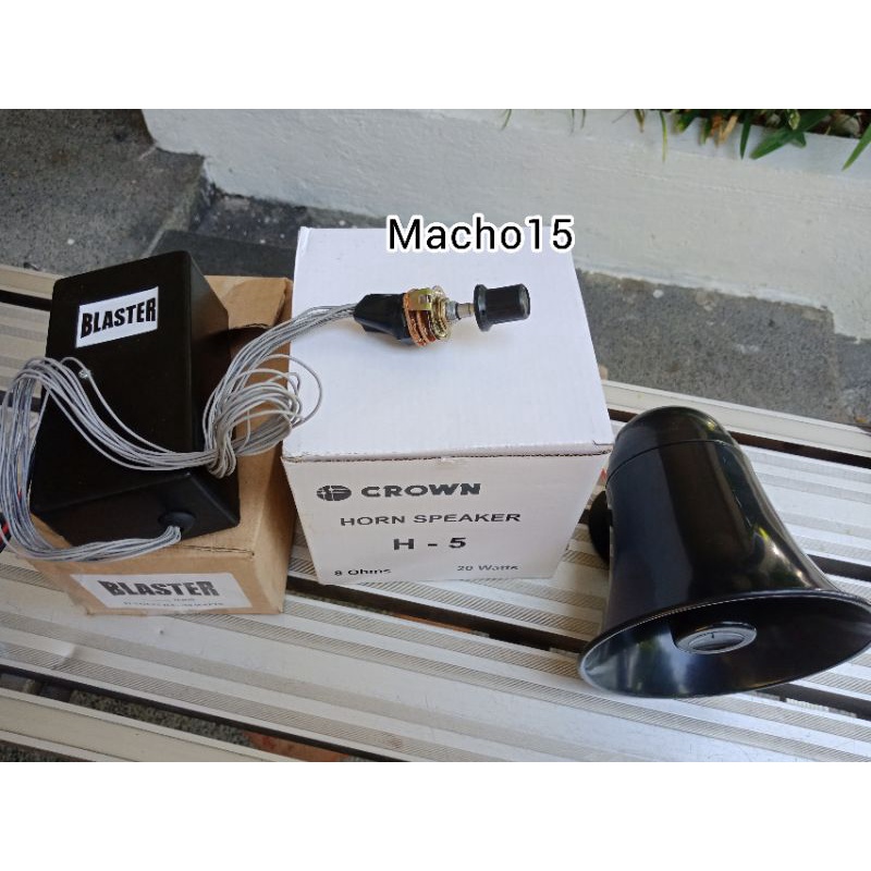 Wang Wang Siren 6 tones Blaster Siren Amplifier with CROWN Horn Speaker ...