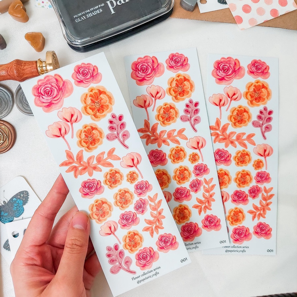 Flower Series Stickers Waterproof Plant Sticker Scrapbook Design ...