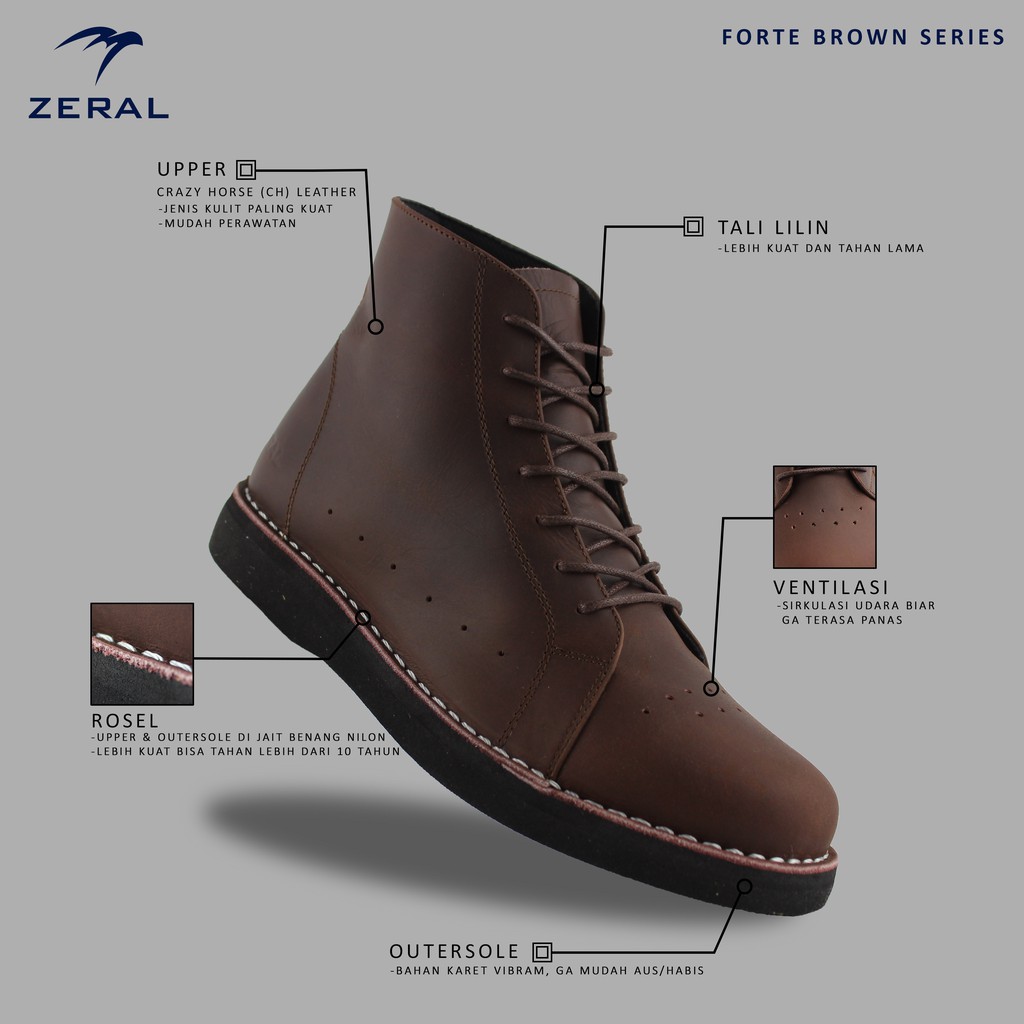 Zeral Forte Men's Formal Boots Genuine Leather Outdoor Original by Zeral ID | Shopee Philippines