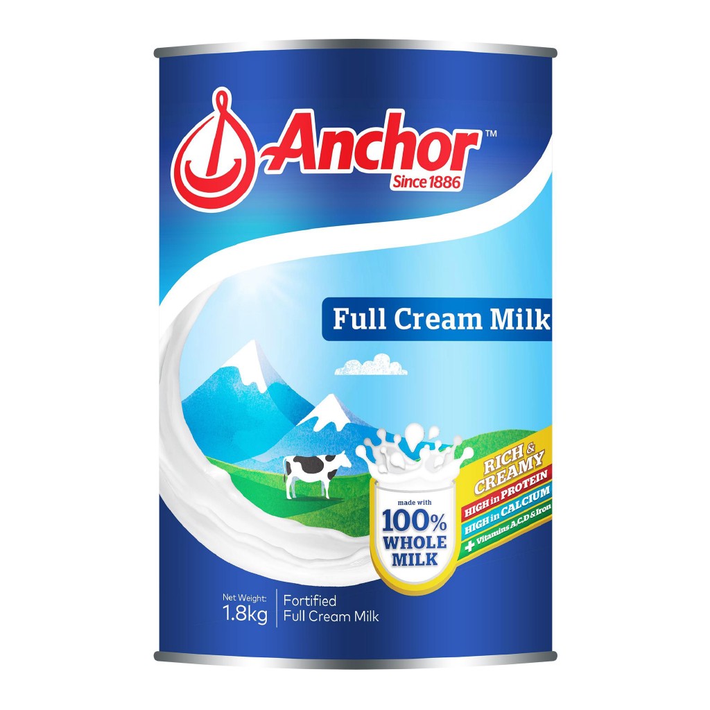 Anchor Full Cream Milk Powder Plain 1800G | Shopee Philippines