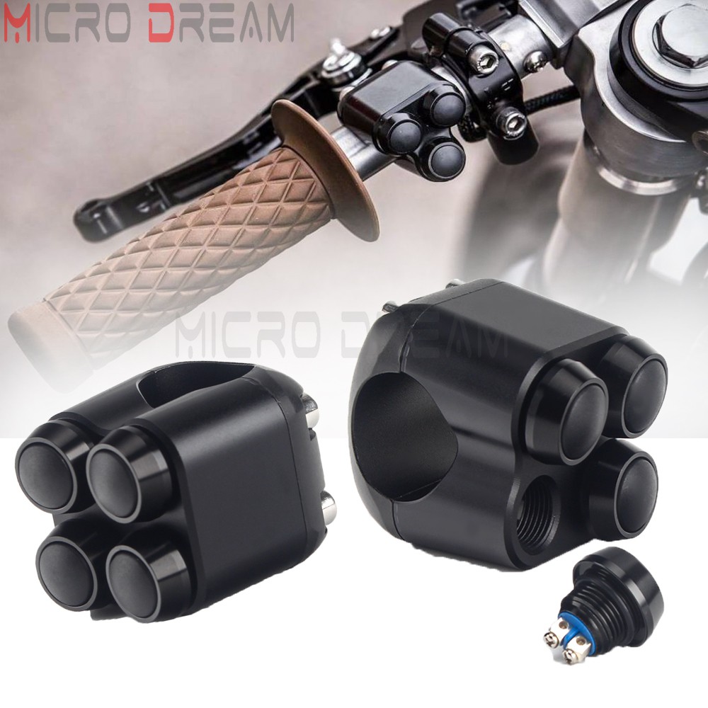 MOTOzxy& 22mm 25mm Custom Motorcycle Handlebar Switches Slim Push ...