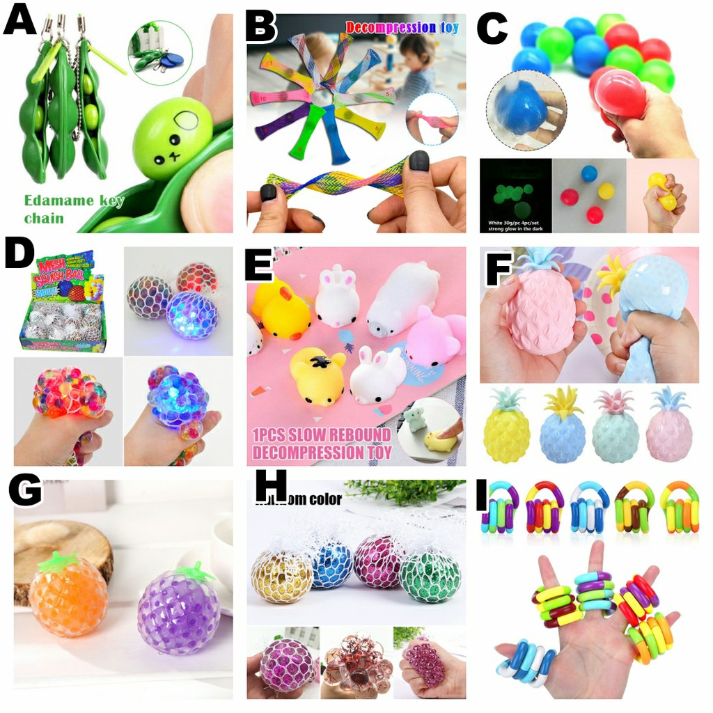 Fun Beans Squishys Fidget Toy Anti Stress Ball Squeezing Phone Charms ...